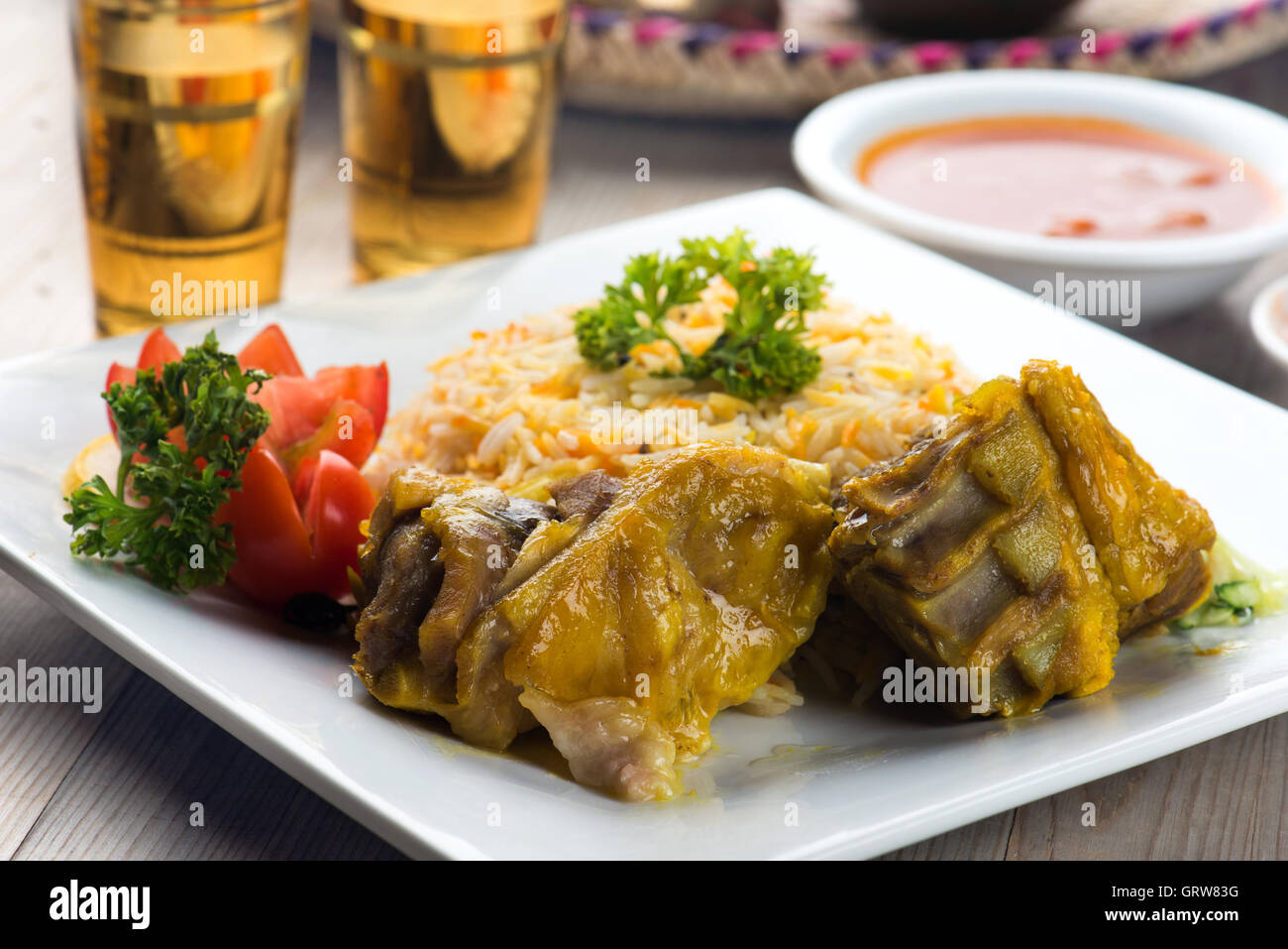 lamb mandi, popular arab rice Stock Photo - Alamy