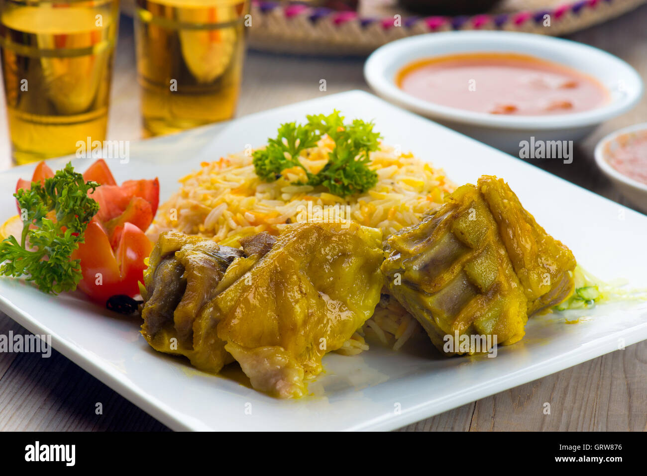 lamb mandi, popular arab rice Stock Photo - Alamy
