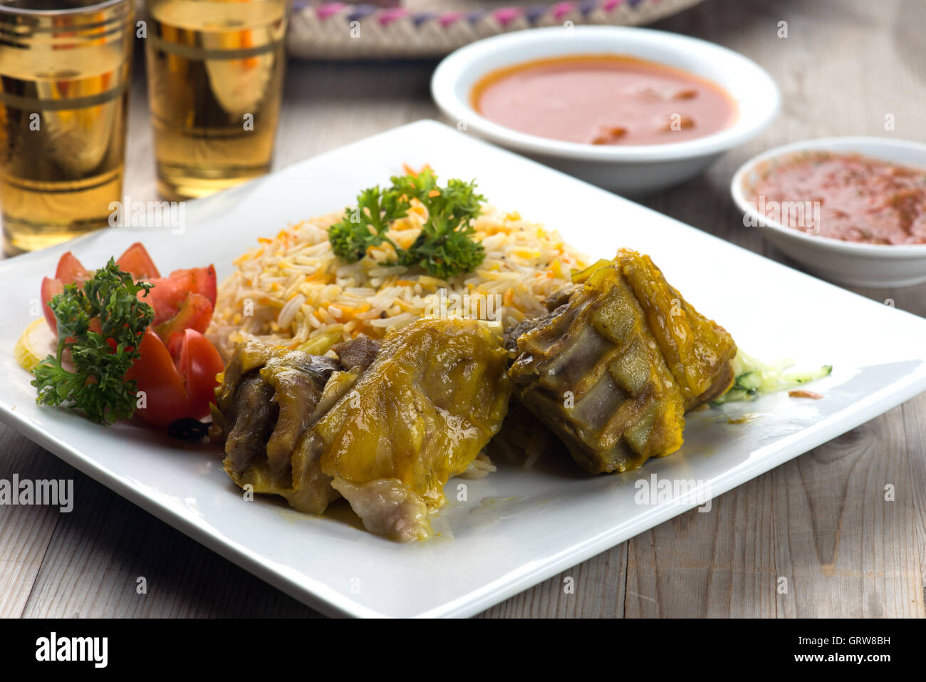 lamb mandi, popular arab rice Stock Photo - Alamy