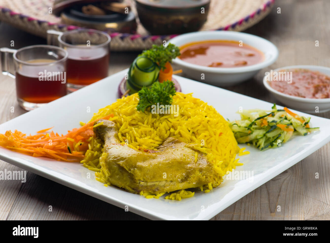 chicken mandi, popular arab rice Stock Photo - Alamy