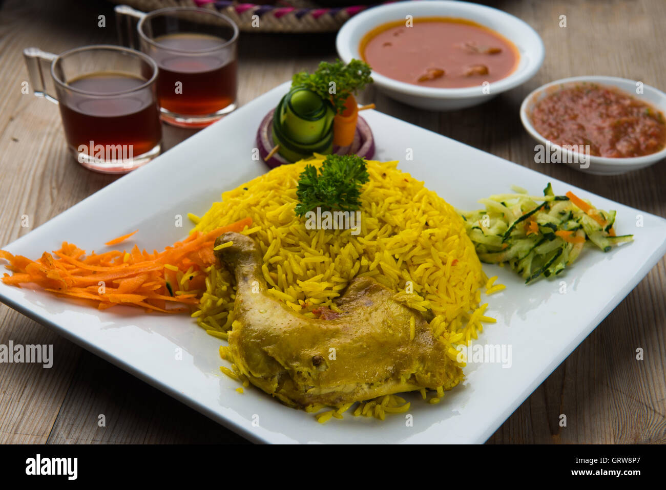 chicken mandi, popular arab rice Stock Photo - Alamy