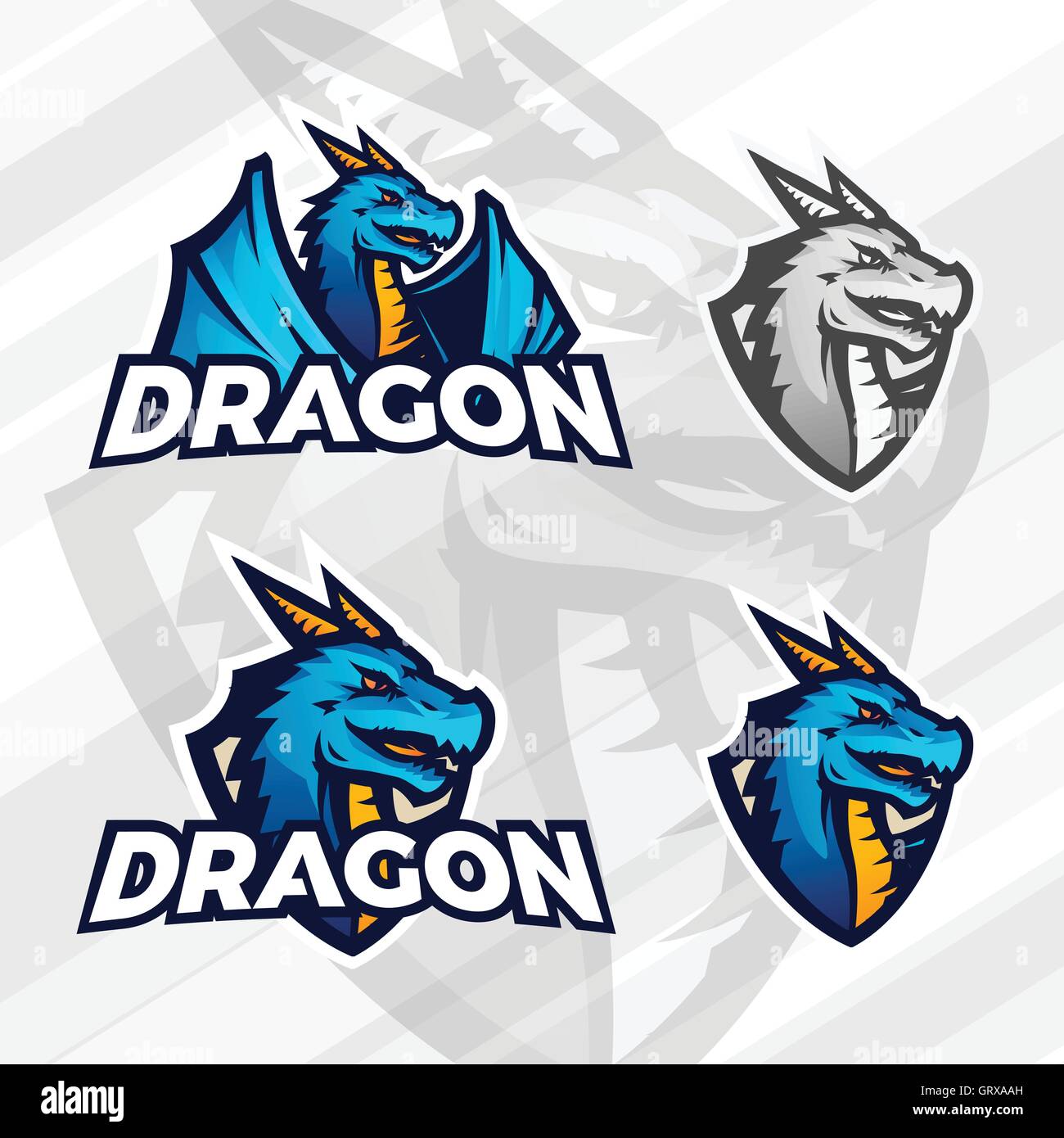 Creative dragon logo concept. Sport mascot design. College league ...