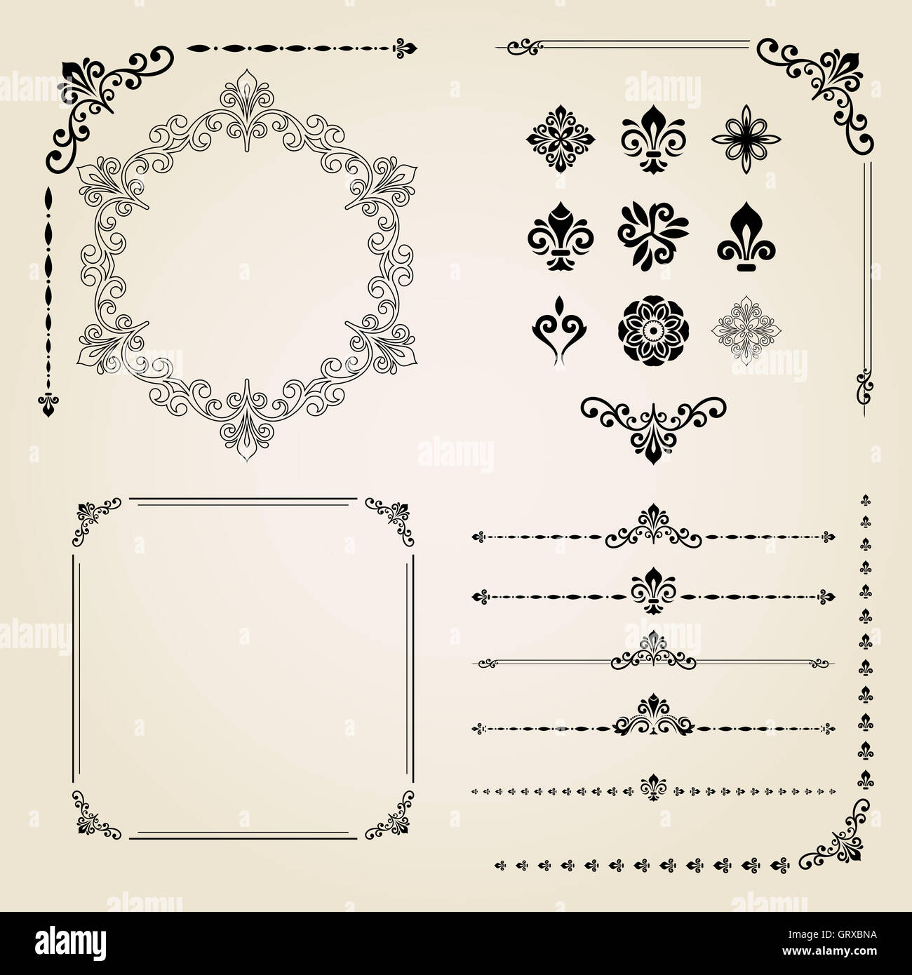 Vintage Set of Elements Stock Photo - Alamy
