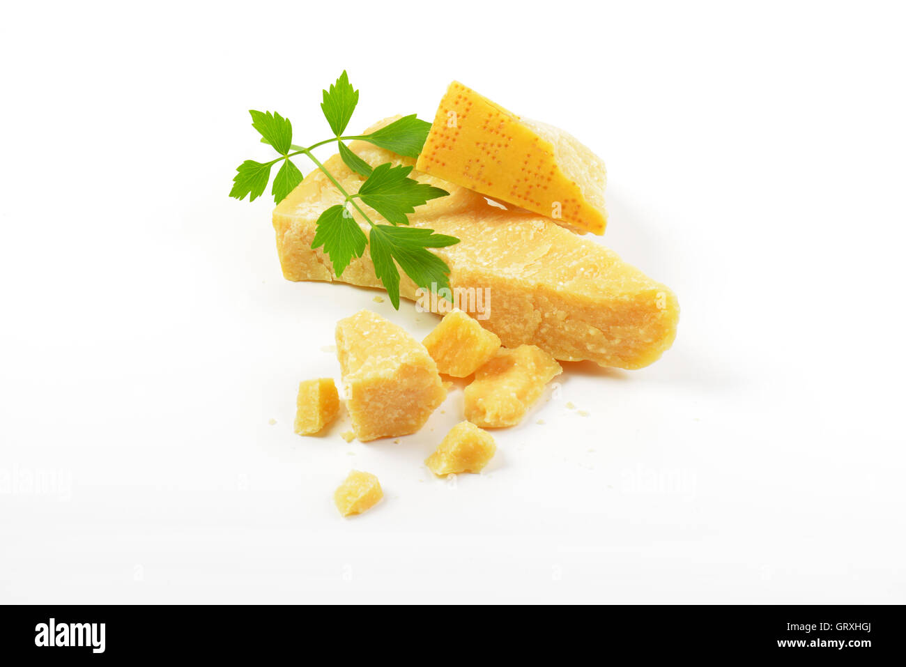 Pieces of true Parmesan cheese Stock Photo - Alamy
