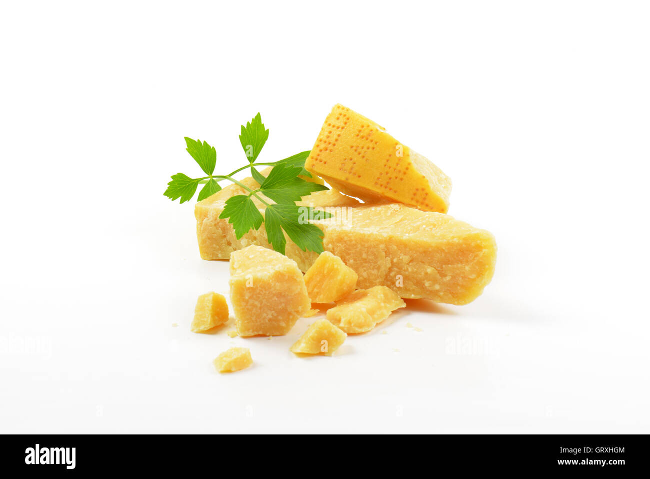 Pieces of true Parmesan cheese Stock Photo - Alamy