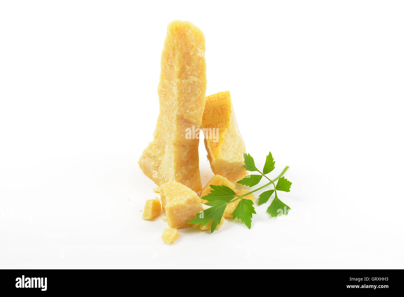 Pieces of true Parmesan cheese Stock Photo - Alamy