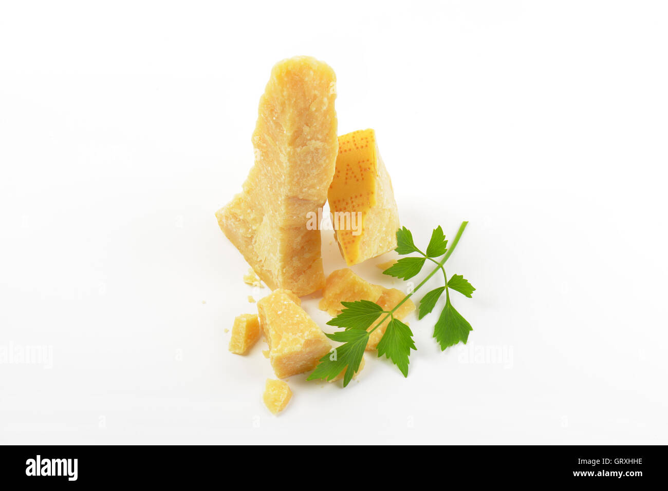 Pieces of true Parmesan cheese Stock Photo - Alamy