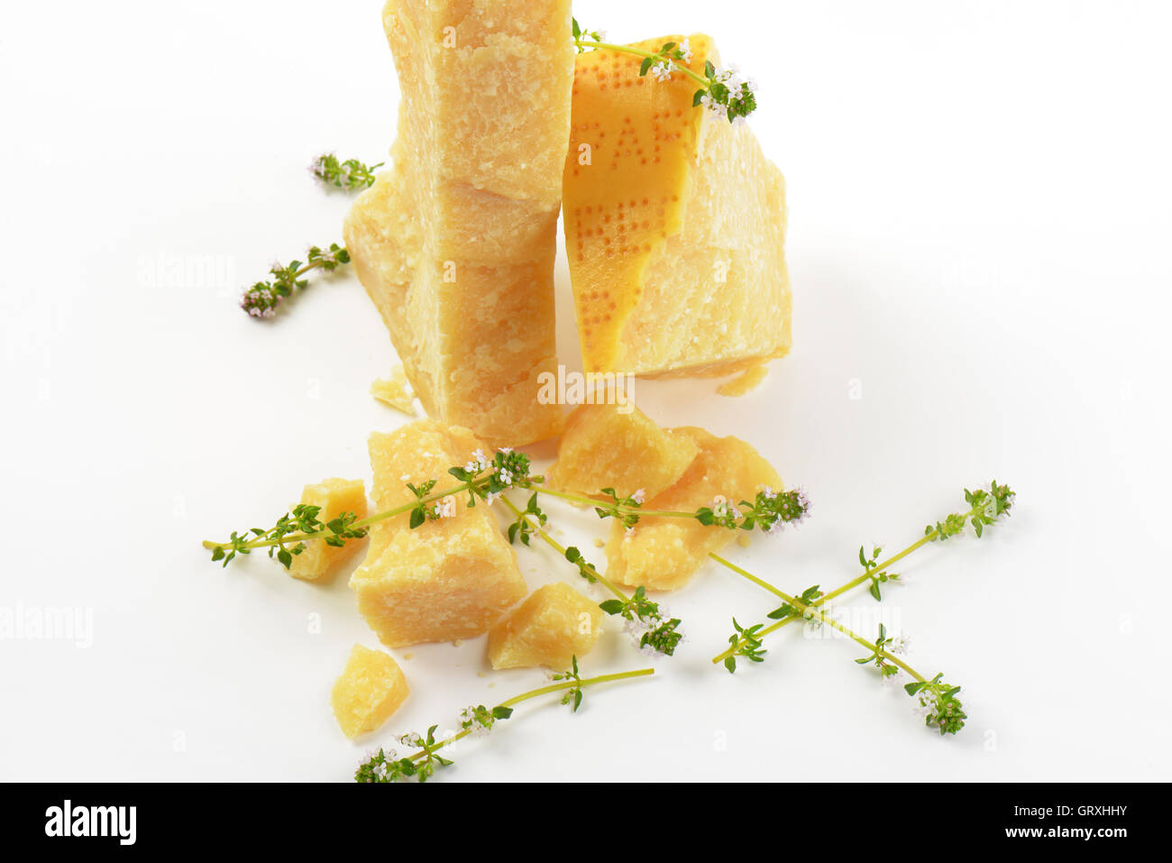 Pieces of true Parmesan cheese Stock Photo - Alamy