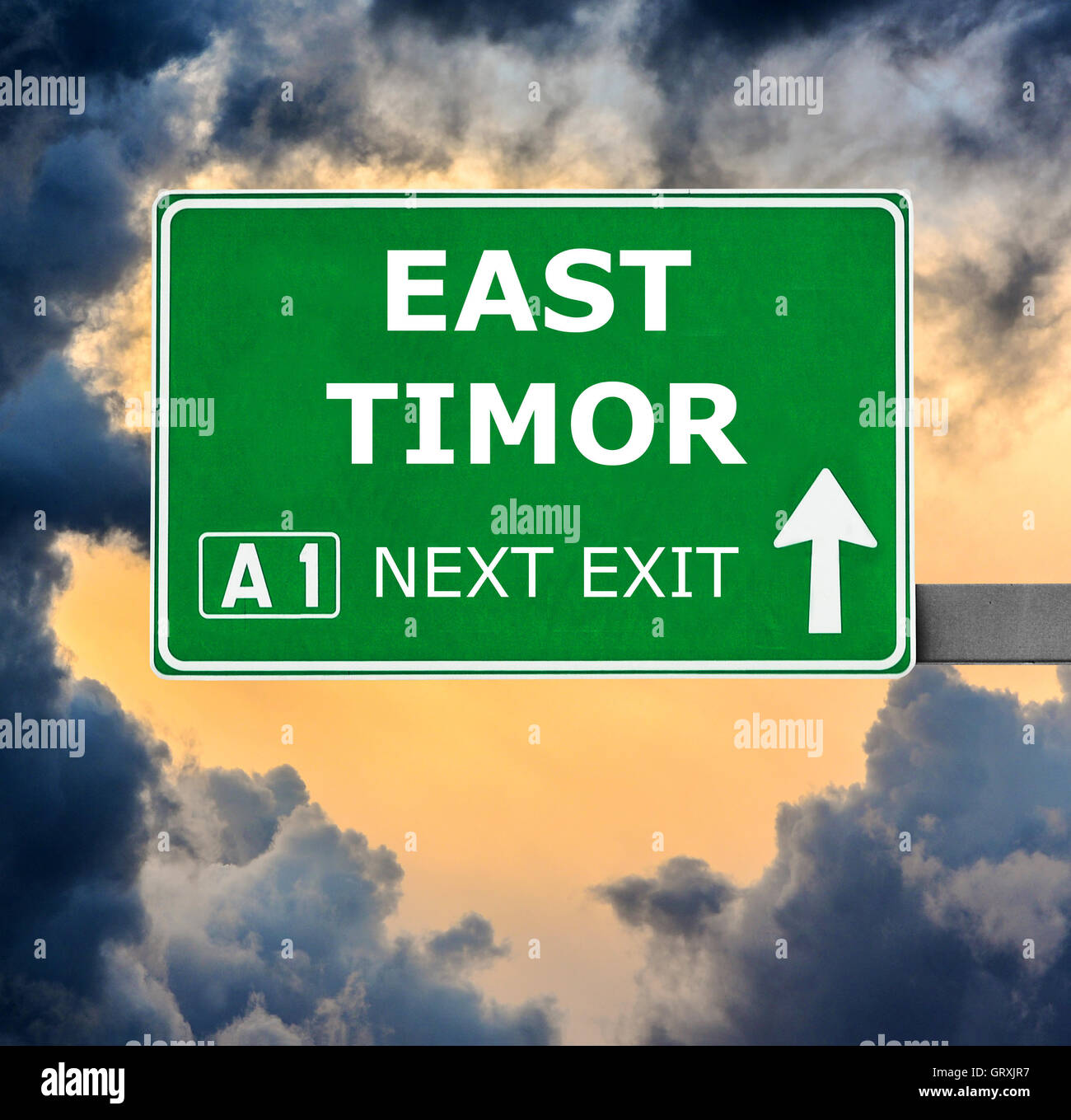 EAST TIMOR road sign against clear blue sky Stock Photo - Alamy