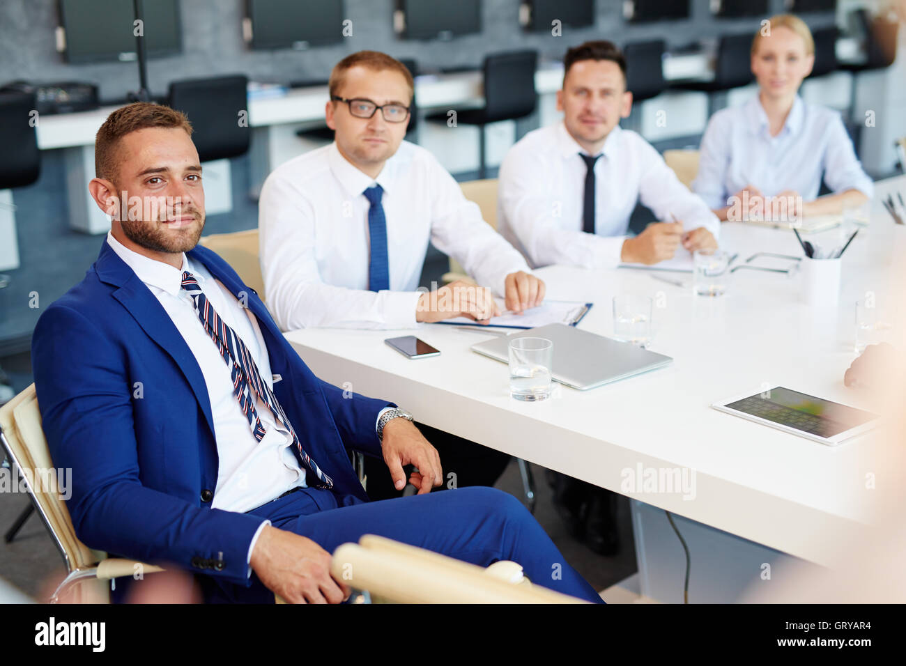 Business group at seminar Stock Photo - Alamy