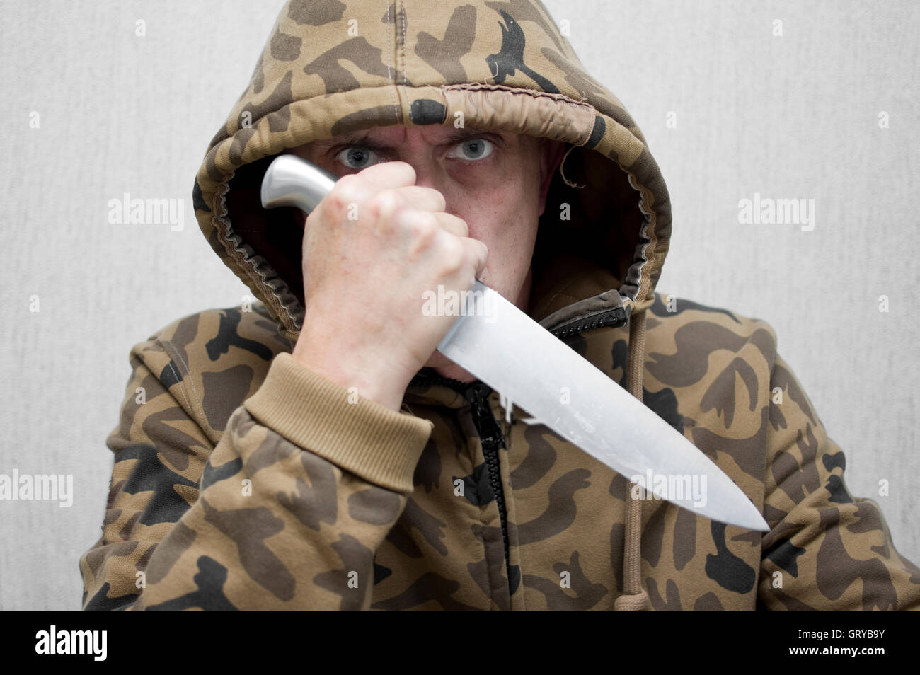 Man With A Knife Stock Photo - Alamy