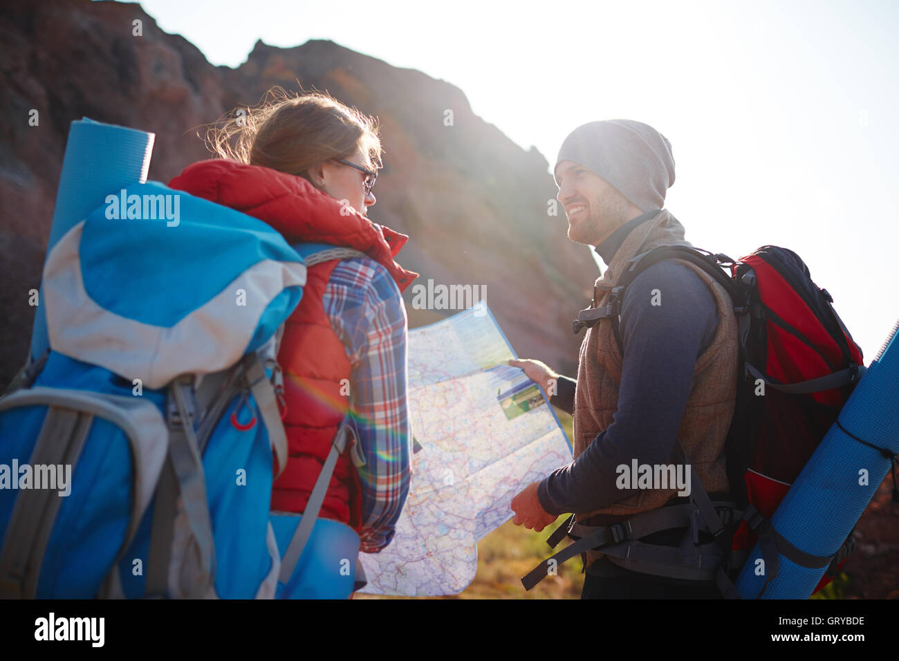 Traveling with guide Stock Photo - Alamy
