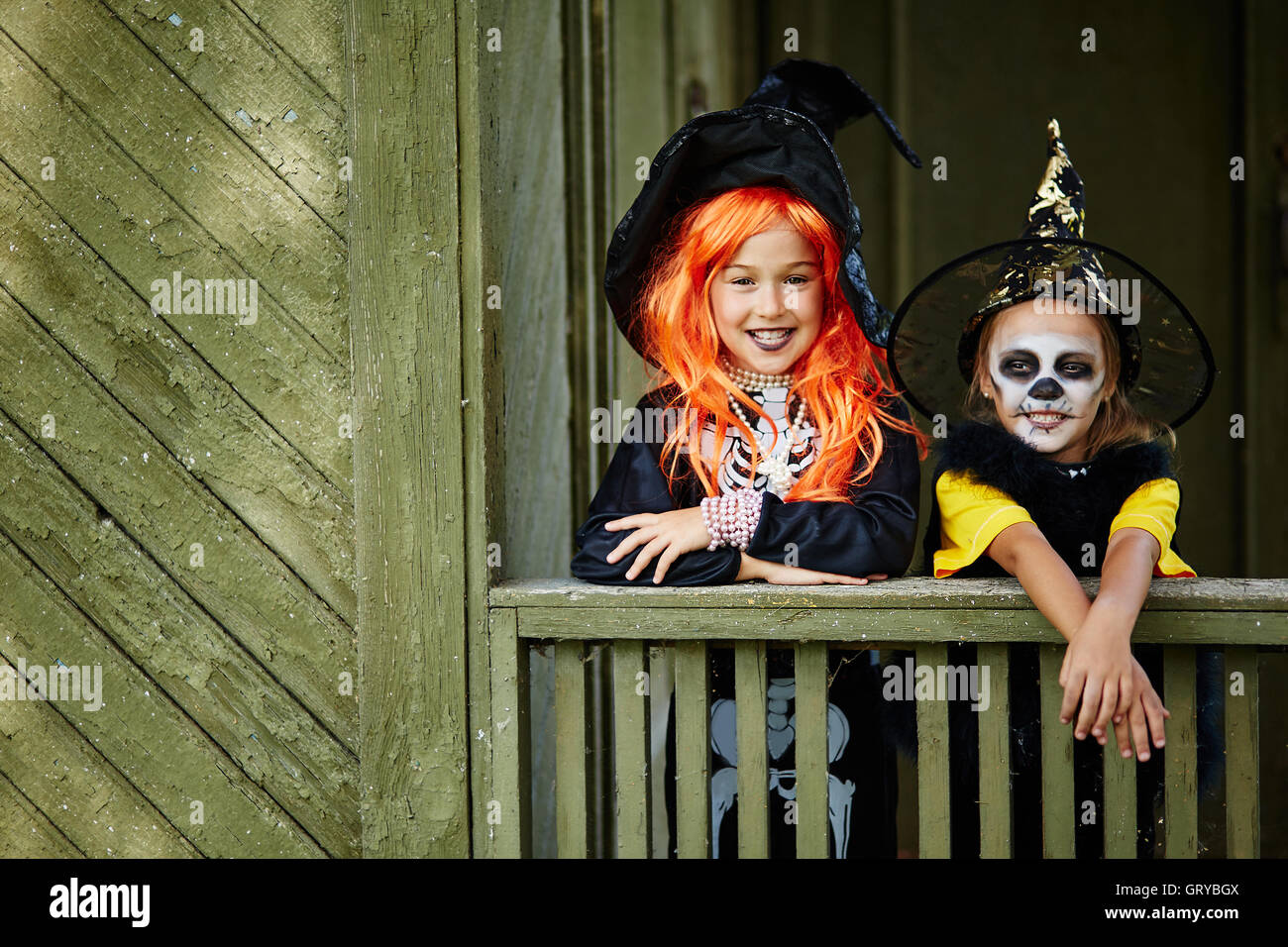 Happy little witches Stock Photo - Alamy