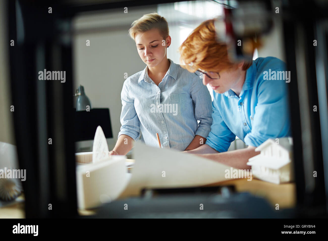 Working at new architectural construction Stock Photo - Alamy