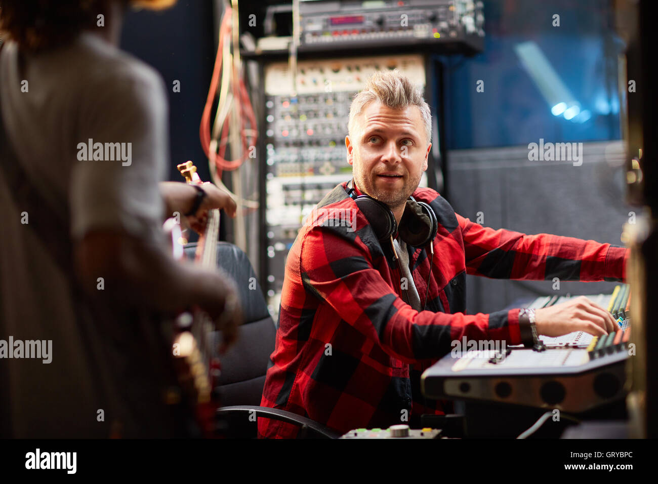 Work of sound operator Stock Photo - Alamy