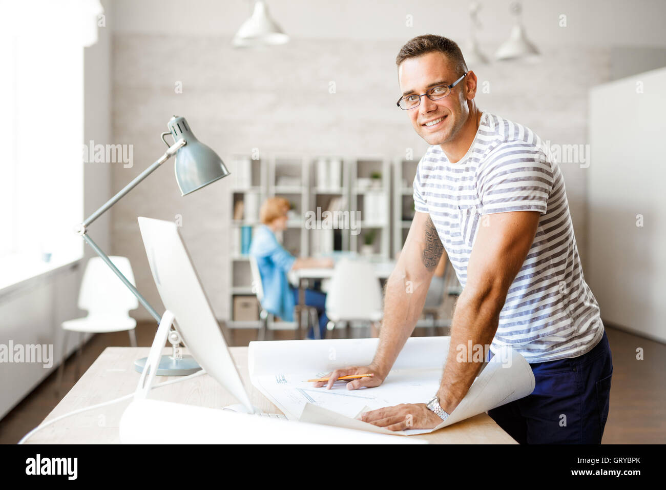 Architect at work Stock Photo - Alamy