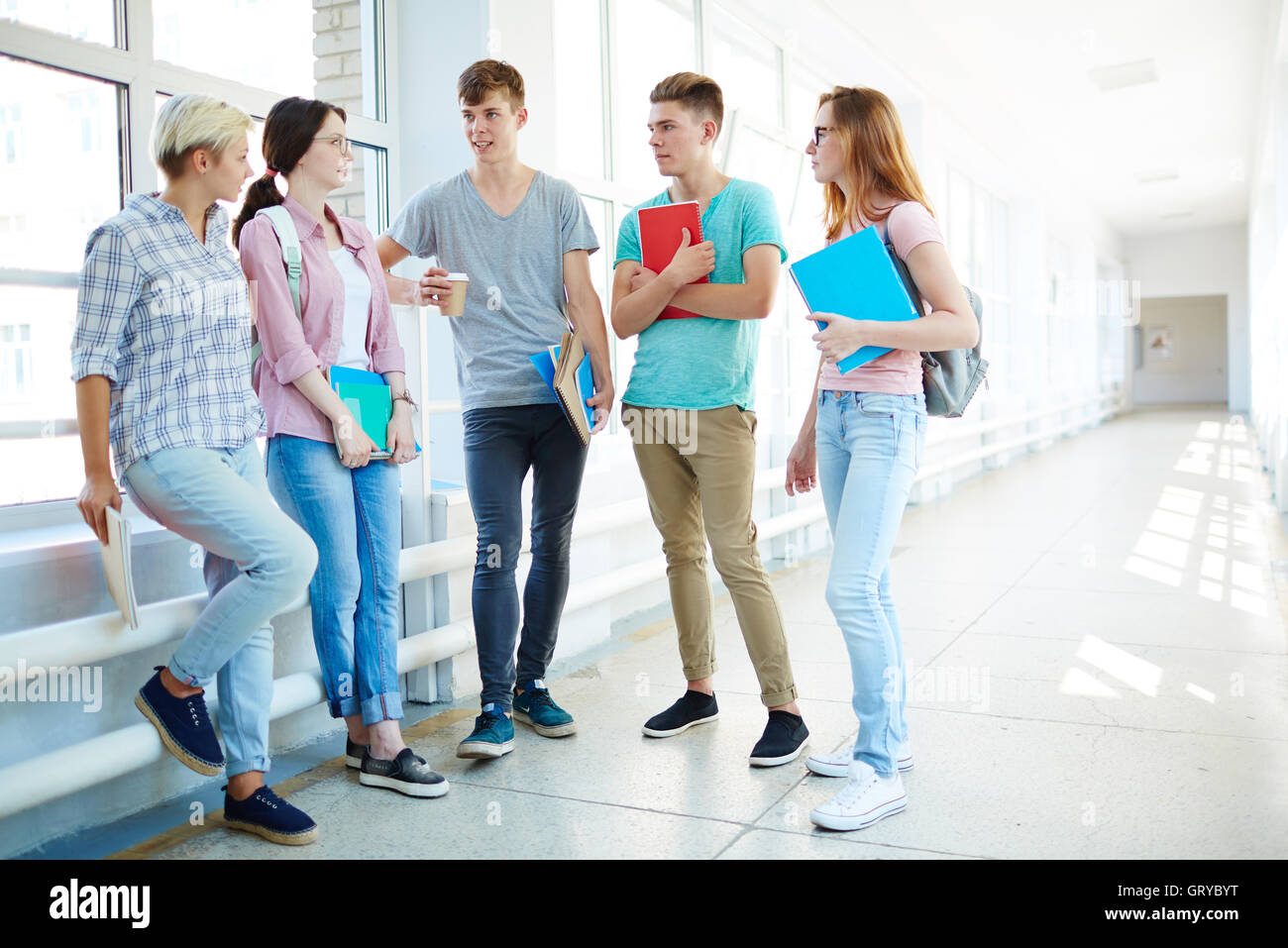 Students at break Stock Photo - Alamy