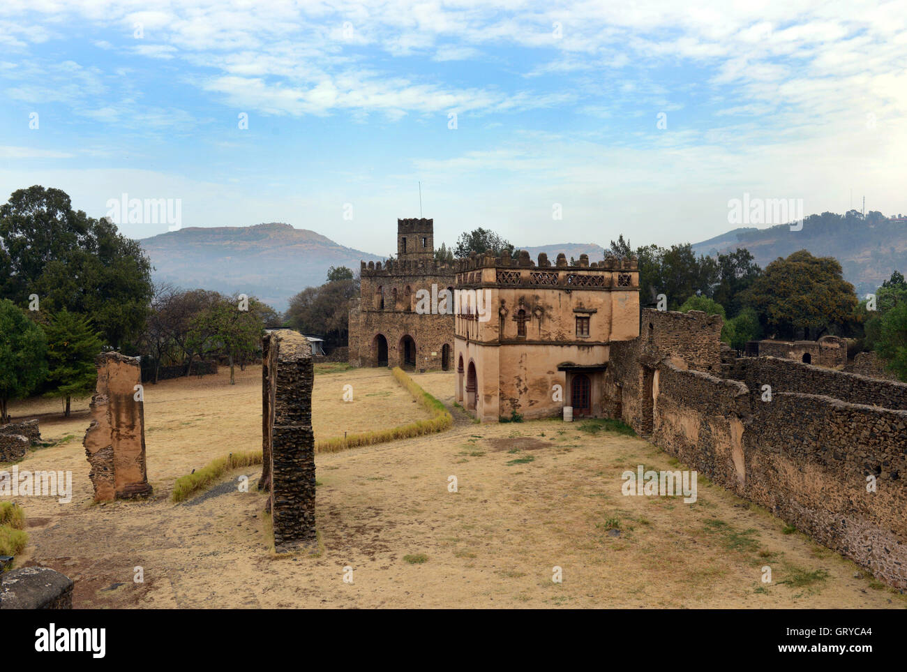 The ruins of Fasil Ghebbi (Royal Enclosure) in Gondar, Ethiopia Stock ...