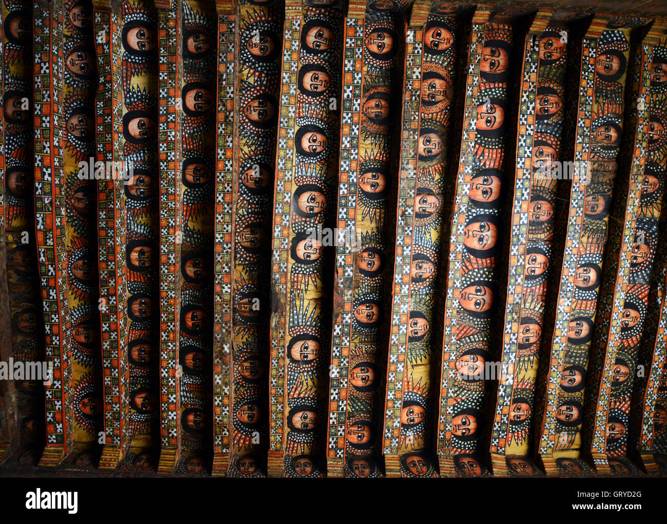 Hundreds of angels ceiling painting inside the Debre Birhan Selassie ...