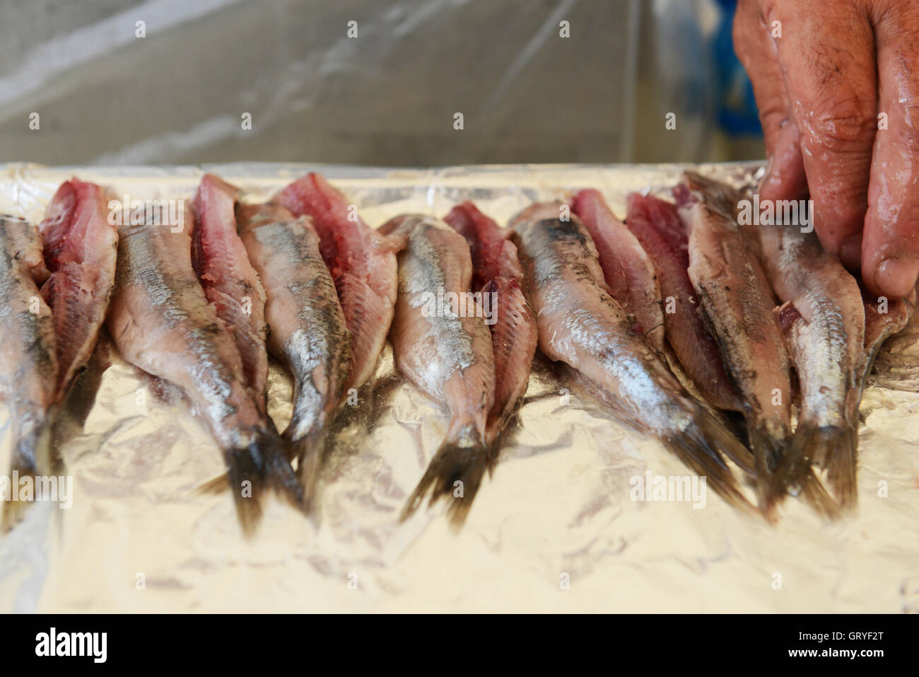 Traditional dutch raw herring onions hi-res stock photography and ...