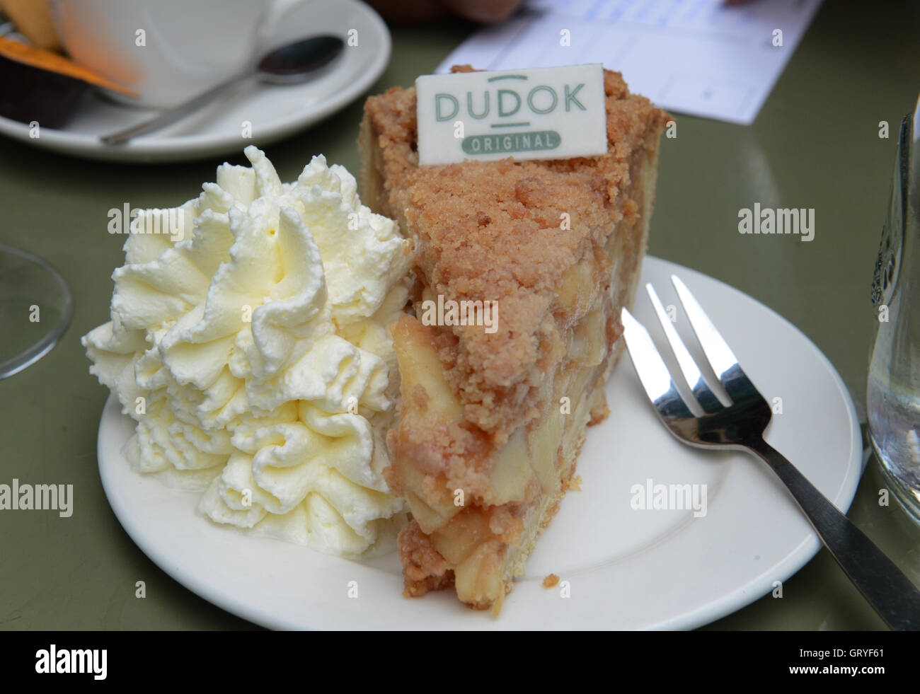 Pie apple cream hi-res stock photography and images - Alamy