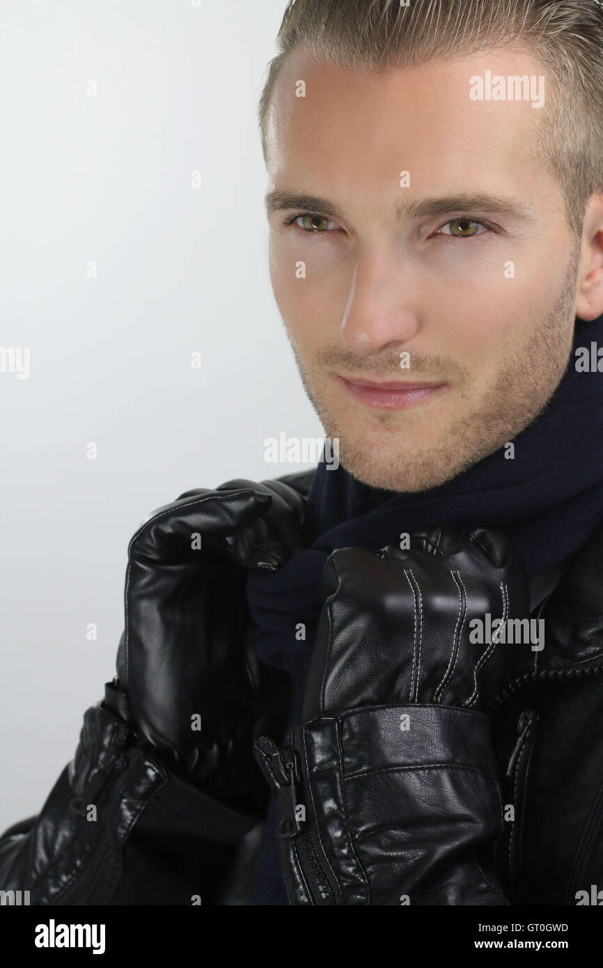 Handsome blond man posing Stock Photo - Alamy
