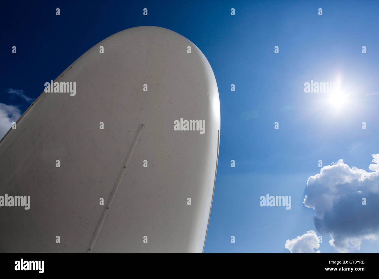 Old style jet engine passenger aircraft showing details of the ...