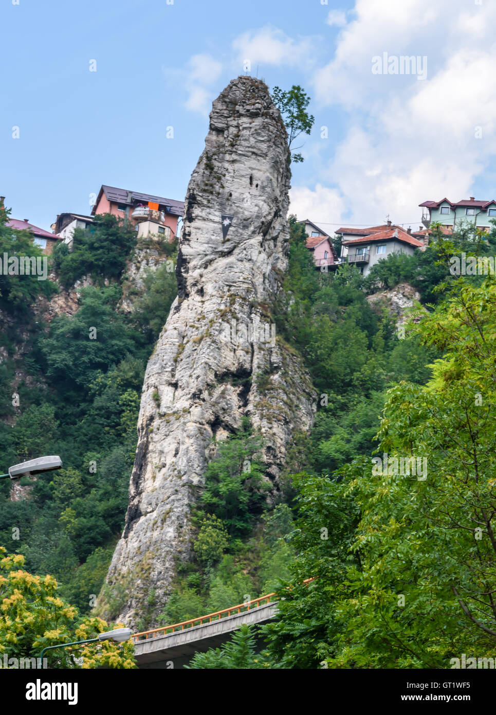 Big rock over highway Stock Photo - Alamy