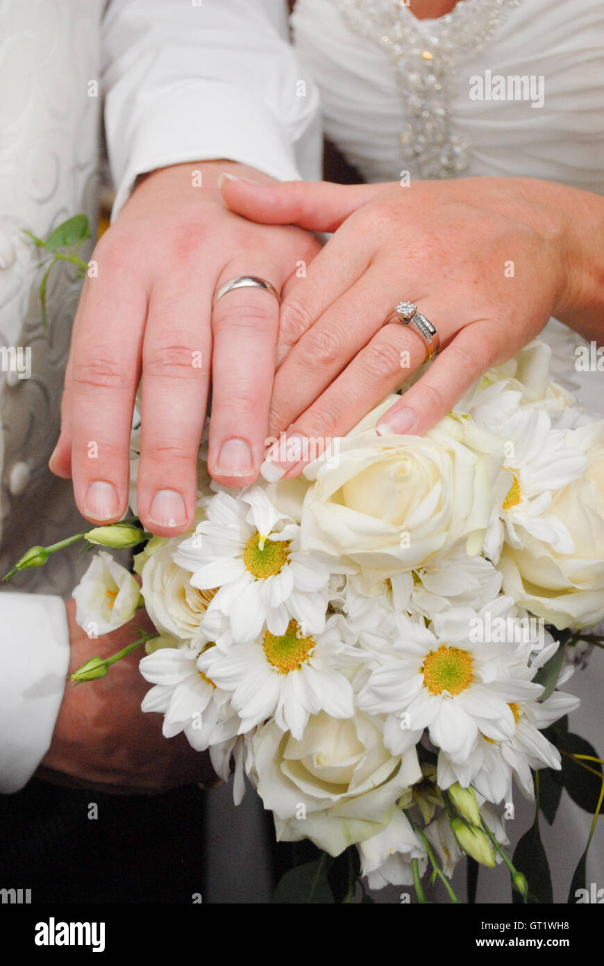 marriage, hands, wedding day, wedding rings, rings, flowers, wedding ...