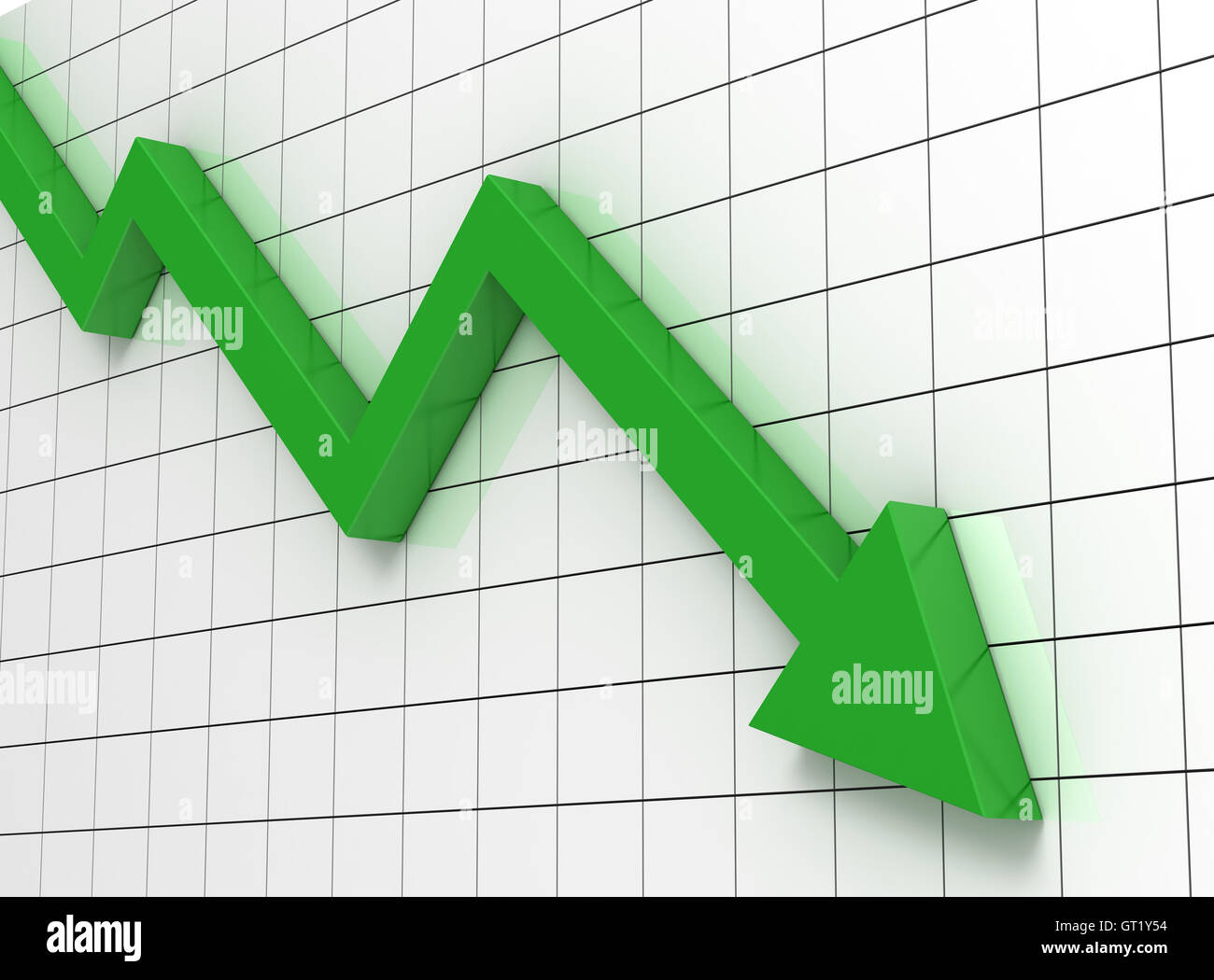 downward arrow concept 3d illustration Stock Photo - Alamy