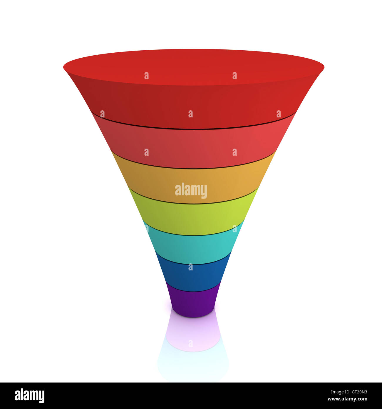 seperating funnel graph concept 3d illustration Stock Photo - Alamy