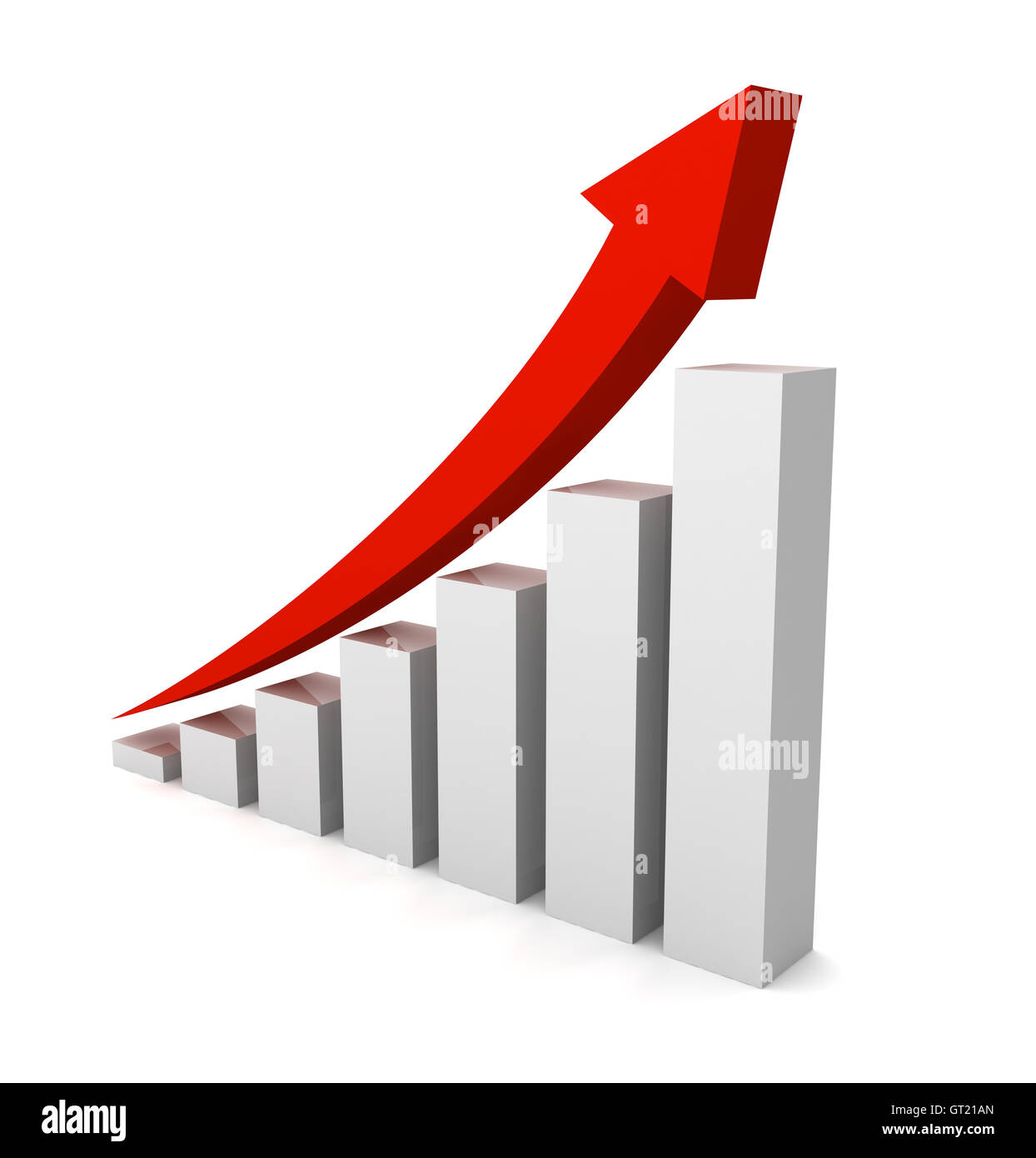 rising business graph concept 3d illustration Stock Photo - Alamy