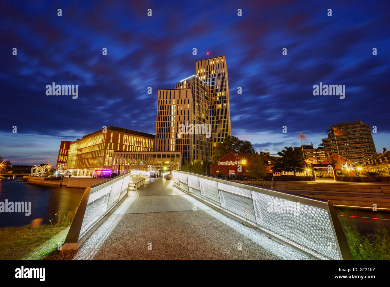 Beautiful hotel with bridge of Malmo, Sweden Stock Photo - Alamy