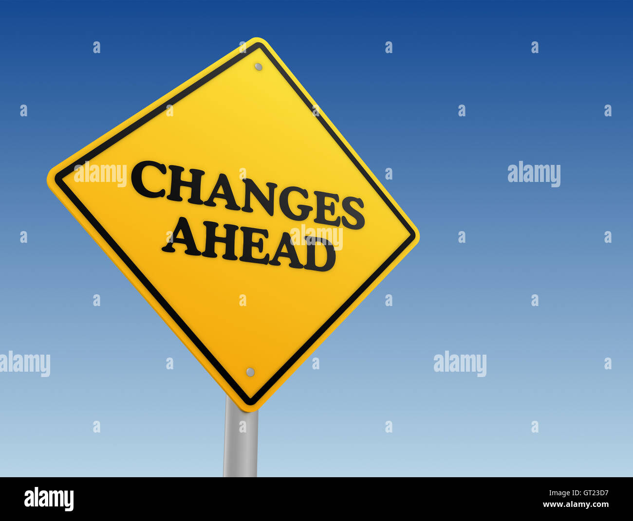 changes ahead sign concept 3d illustration Stock Photo - Alamy
