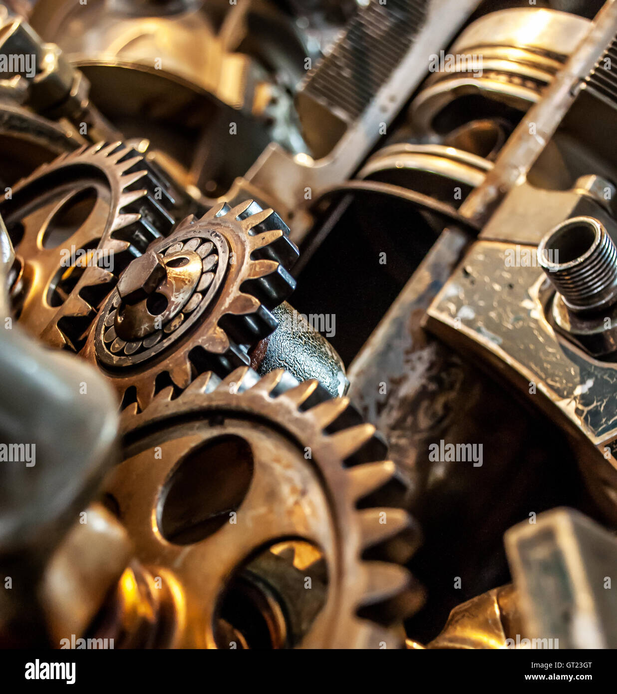 Gears of an aero engine Stock Photo - Alamy