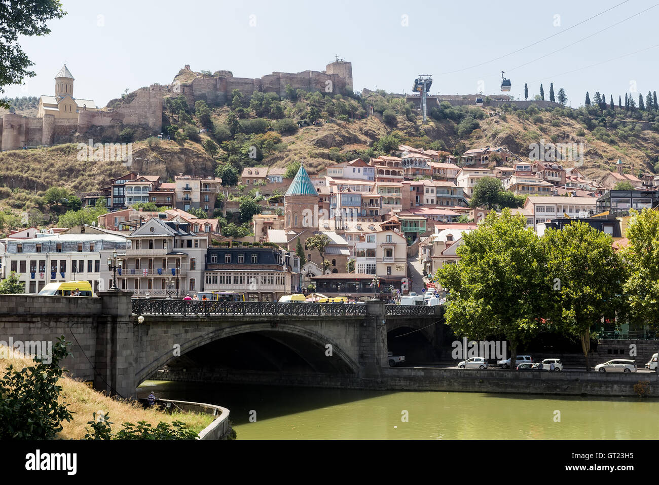 Tbilisi, Georgia - August 18, 2016: Old Town in the capital of Georgia ...