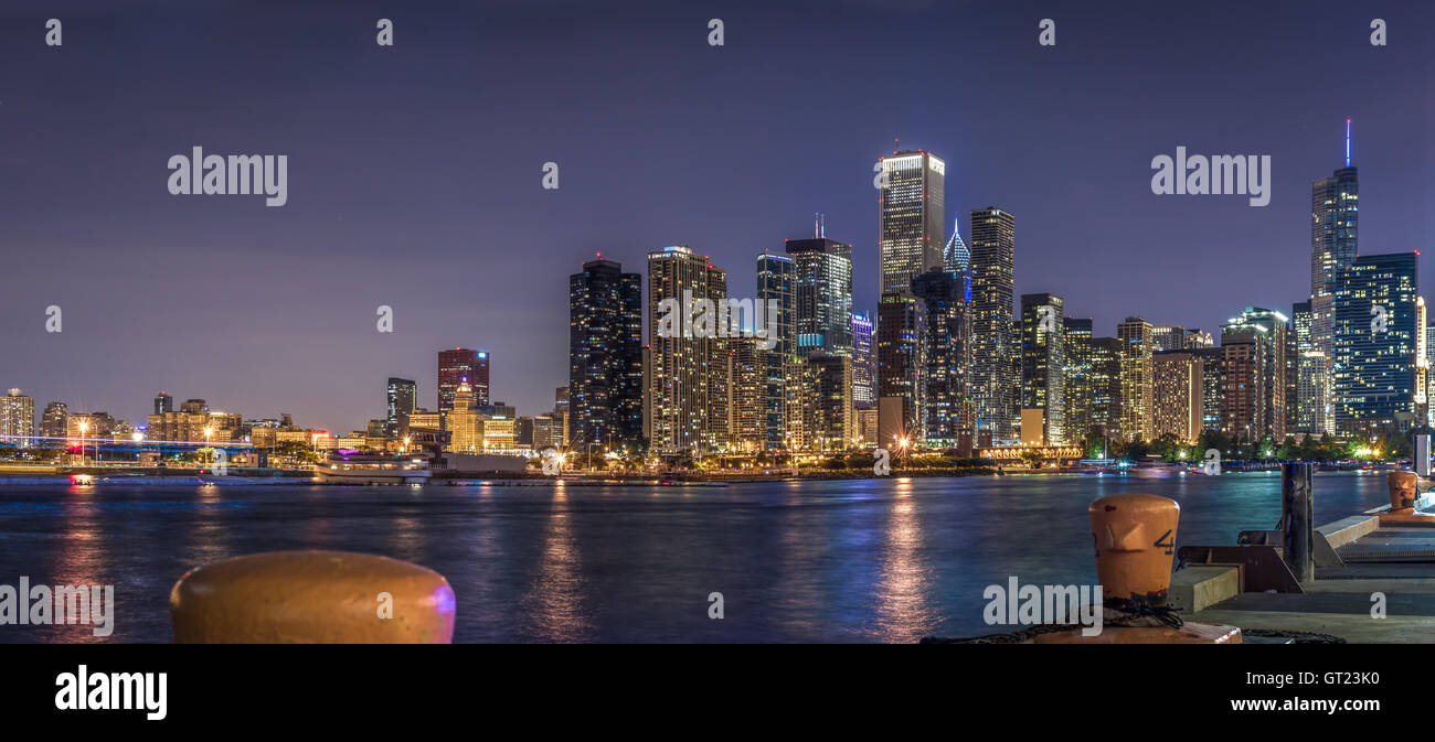 Chicago skyline from navy pier hi-res stock photography and images - Alamy