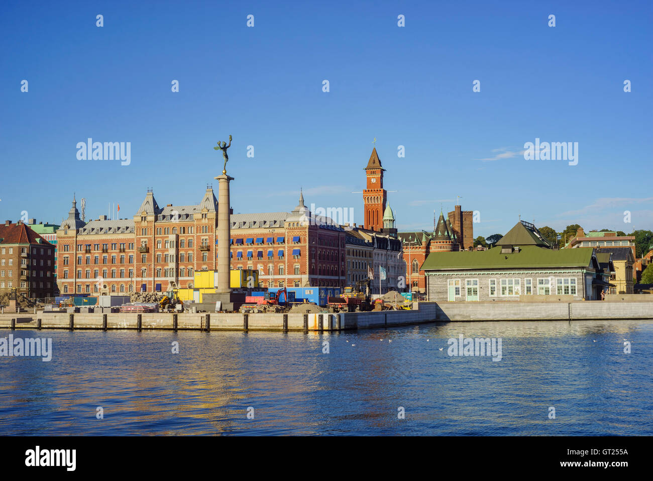 Statue and harbour view of Helsingborg, Sweden Stock Photo - Alamy