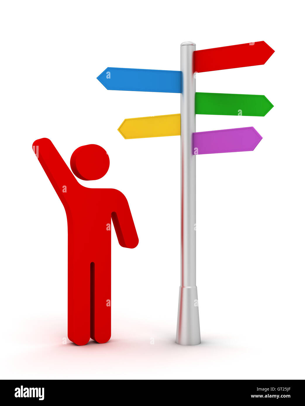 3d people man directional sign hi-res stock photography and images - Alamy