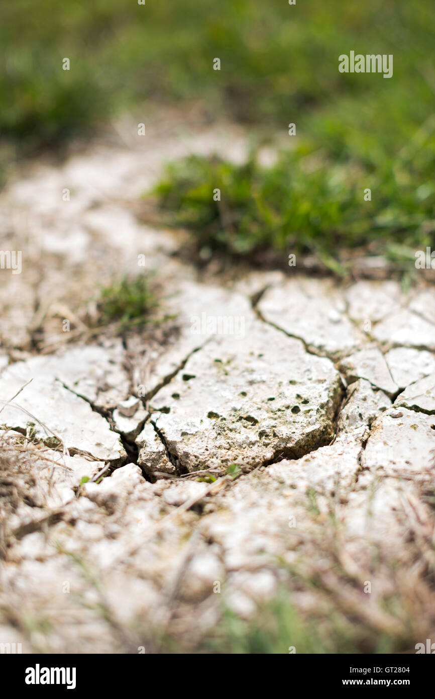 Cracks open up in dry parched earth during a drought Stock Photo - Alamy
