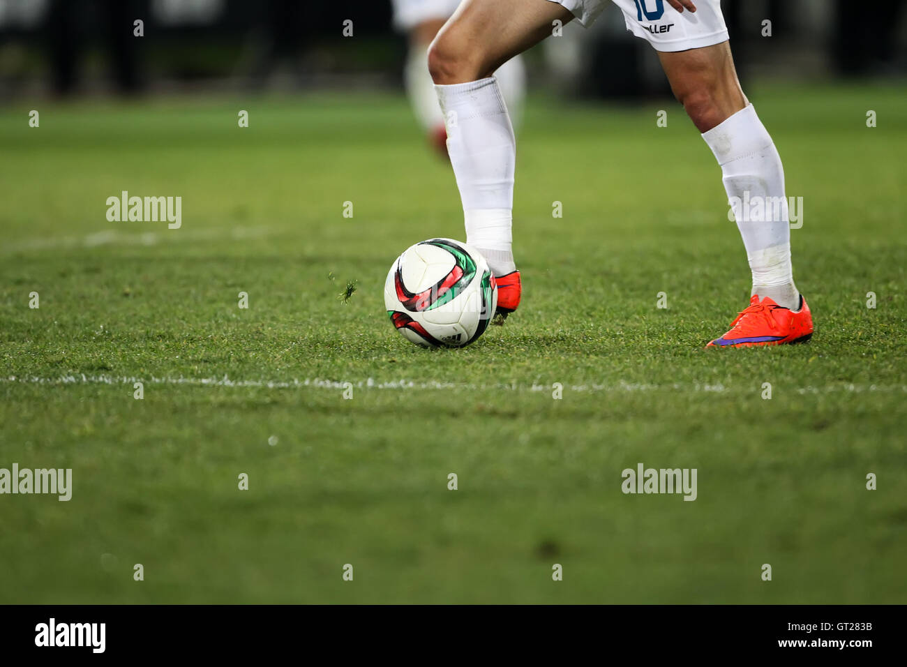Man with a football at his feet hi-res stock photography and images - Alamy