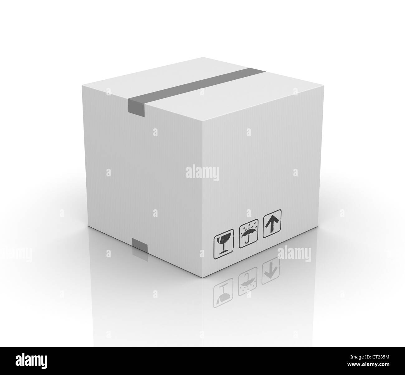 single cardboard box concept 3d illustration Stock Photo - Alamy