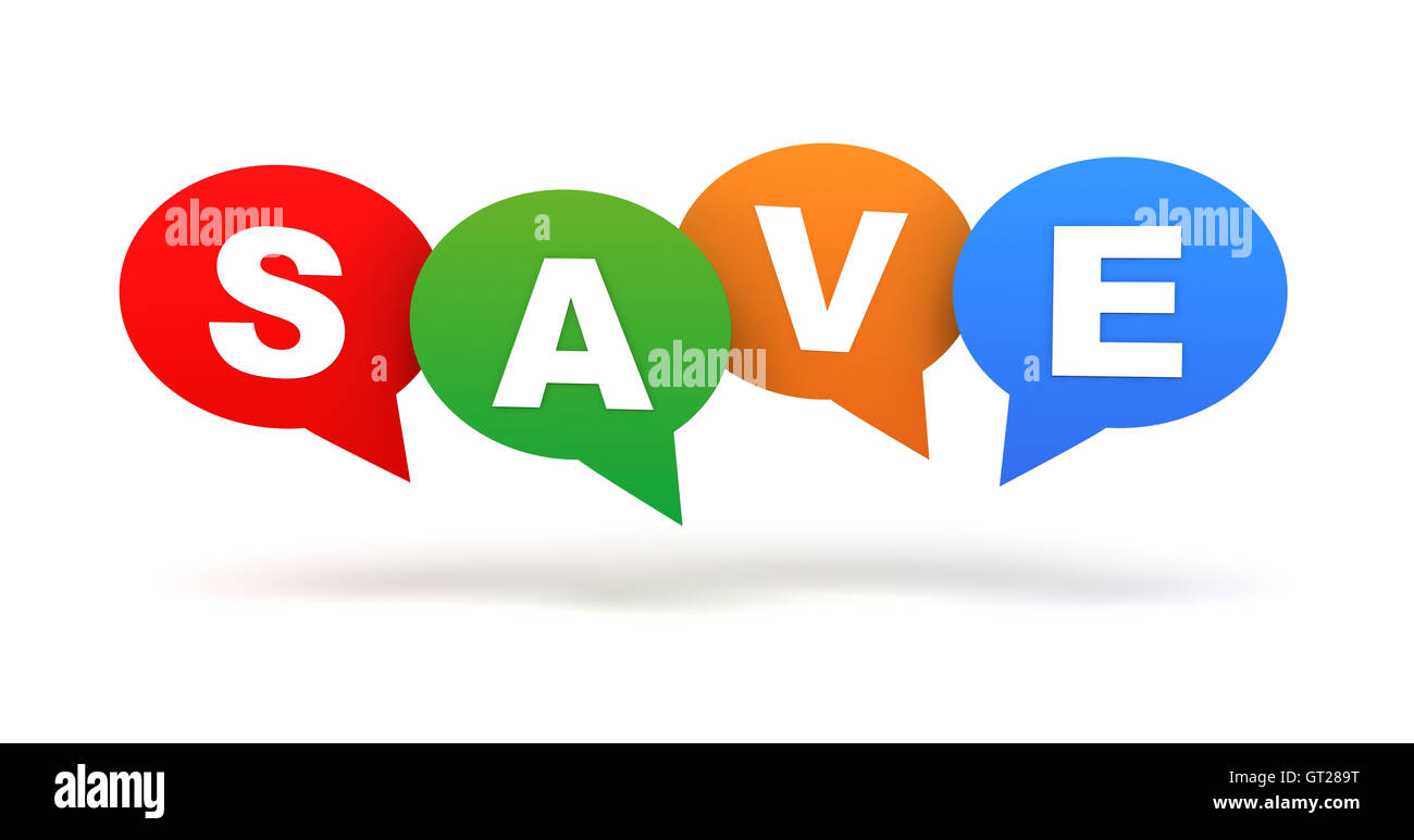 save concept 3d illustration Stock Photo - Alamy