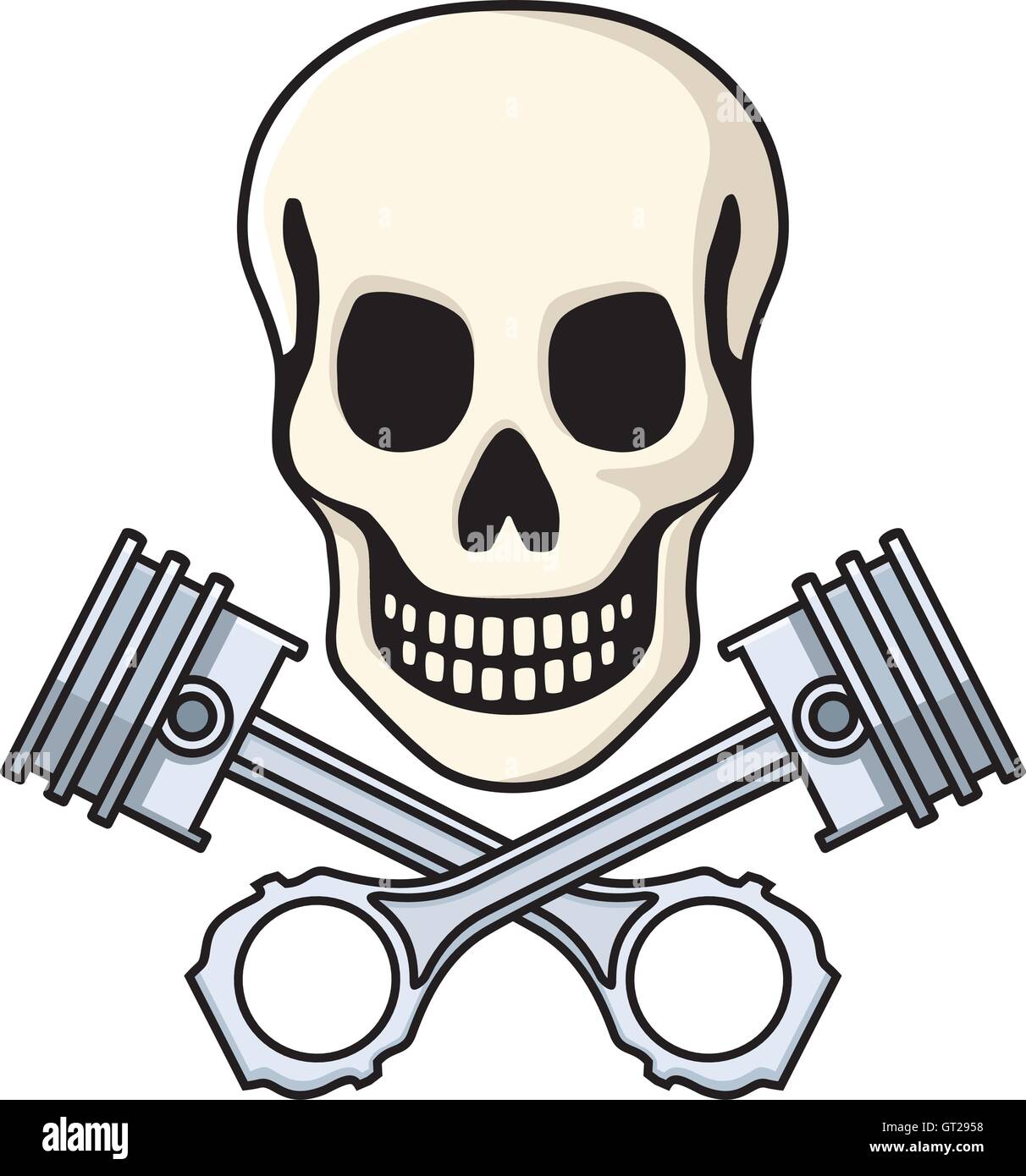 Skull And Piston Drawings