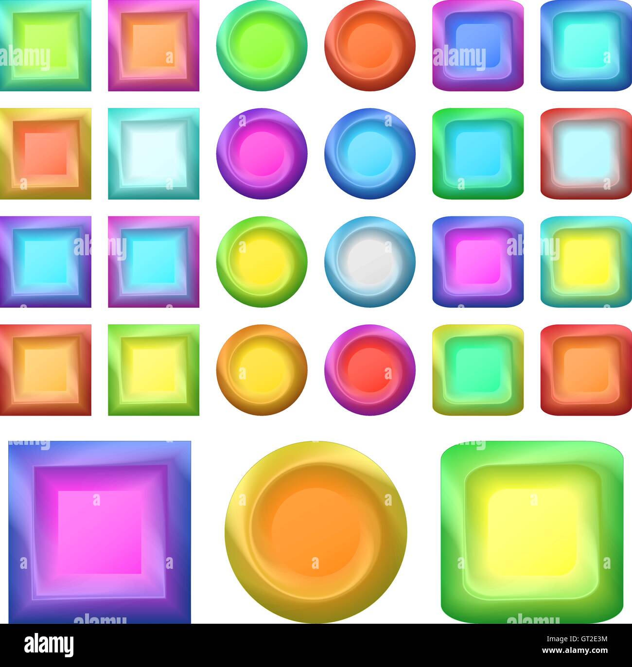 Icons buttons, set Stock Vector Image & Art - Alamy