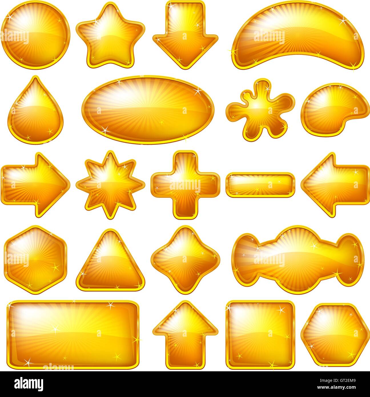 Golden buttons, set Stock Vector Image & Art - Alamy