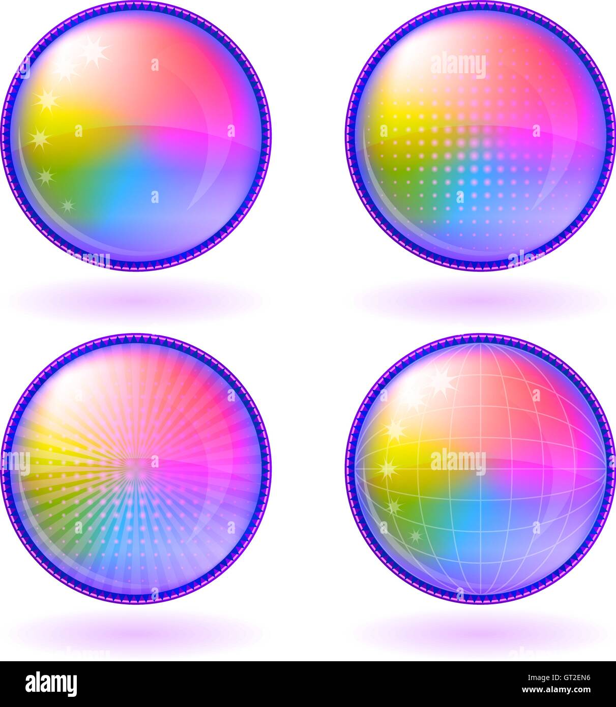 Icons buttons rainbow, set, round Stock Vector Image & Art - Alamy