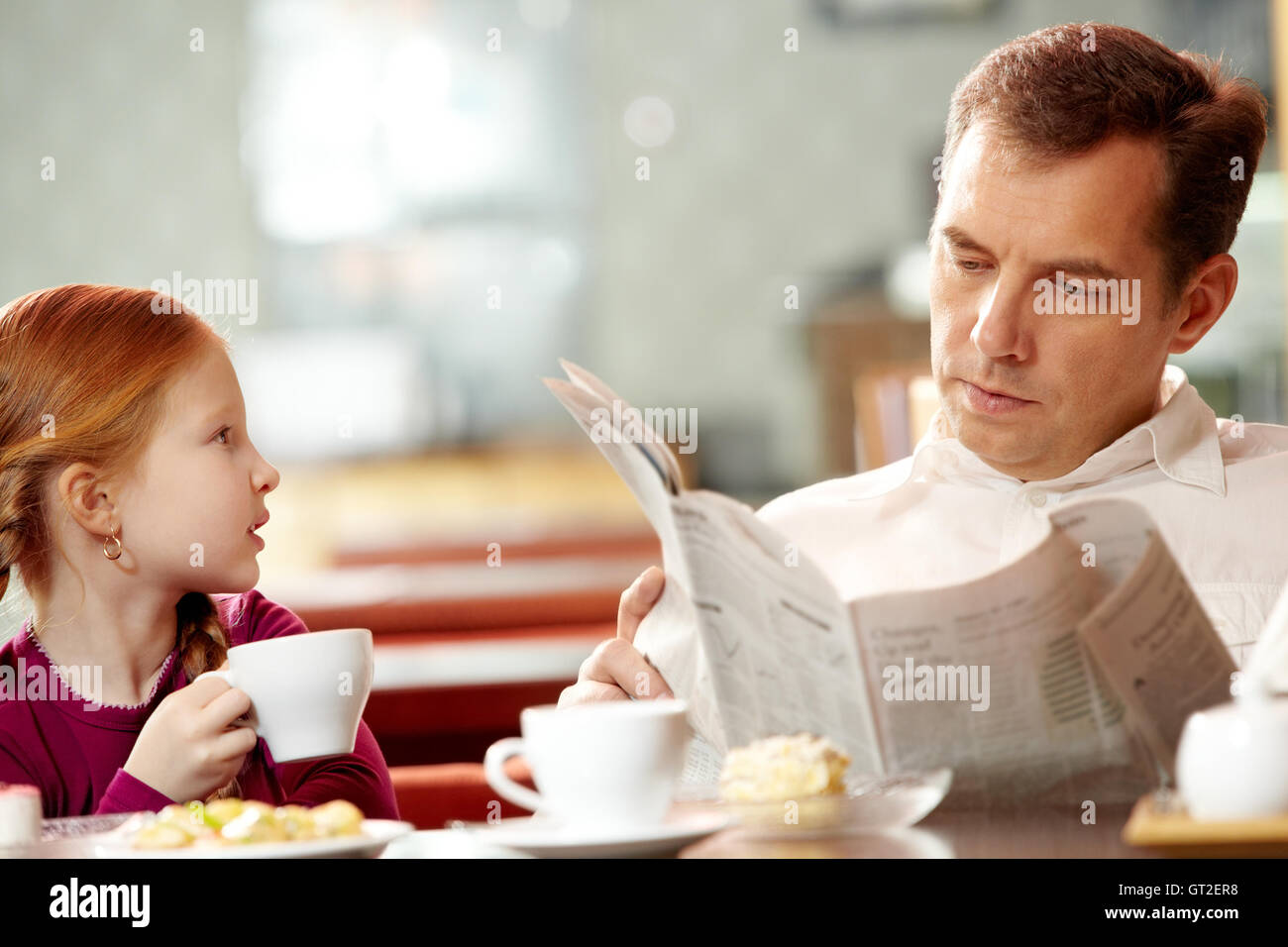 Mature father daughter tea hi-res stock photography and images - Alamy