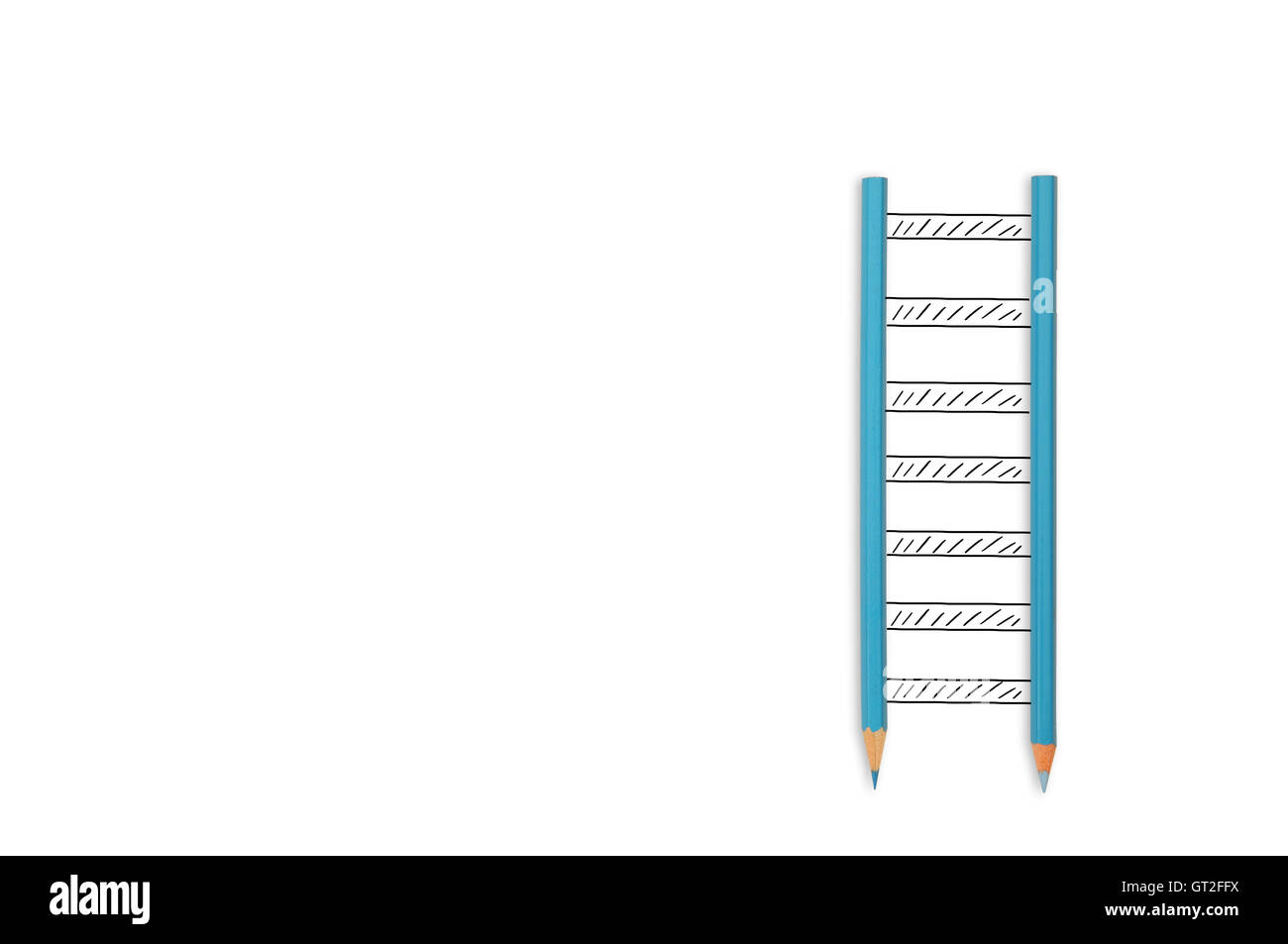 concept of imagination and education. two pencils creating ladder ...