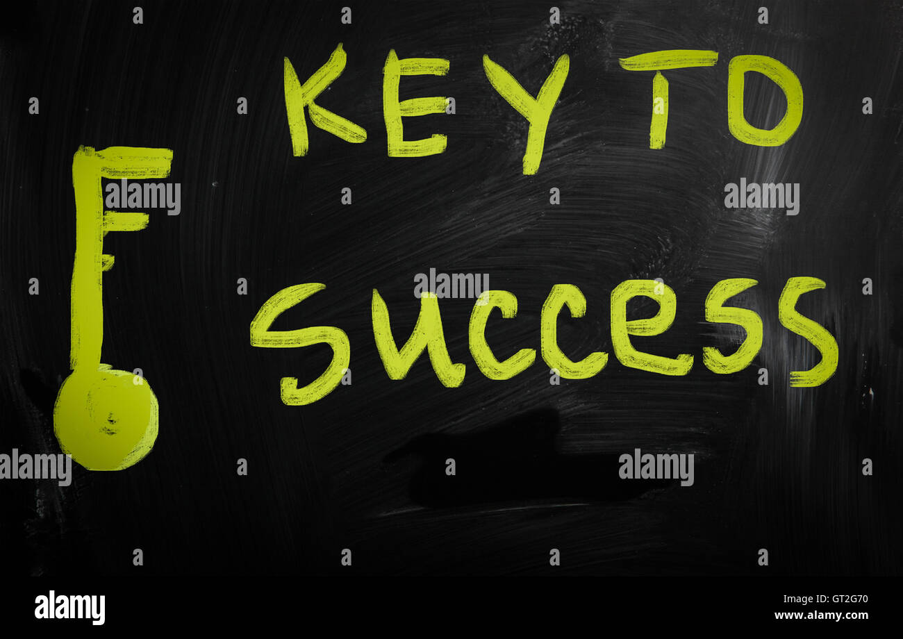 Key to success handwritten with white chalk on a blackboard Stock Photo ...